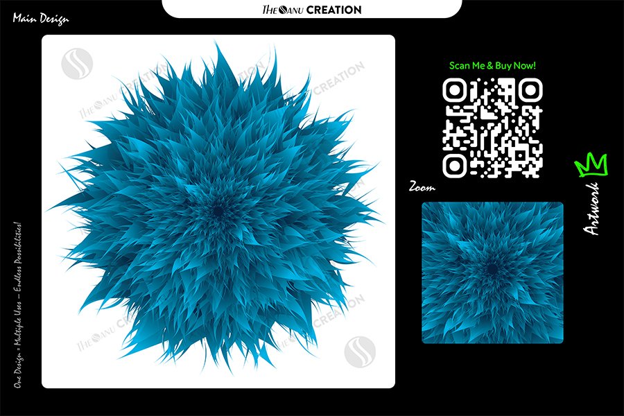 Blue Energy Bloom – Abstract Vector Artwork for Print & Branding – The ...