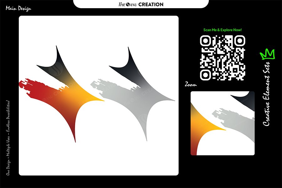 Dual Gradient Flame Elements Set – Creative Abstract Design – The Sanu ...